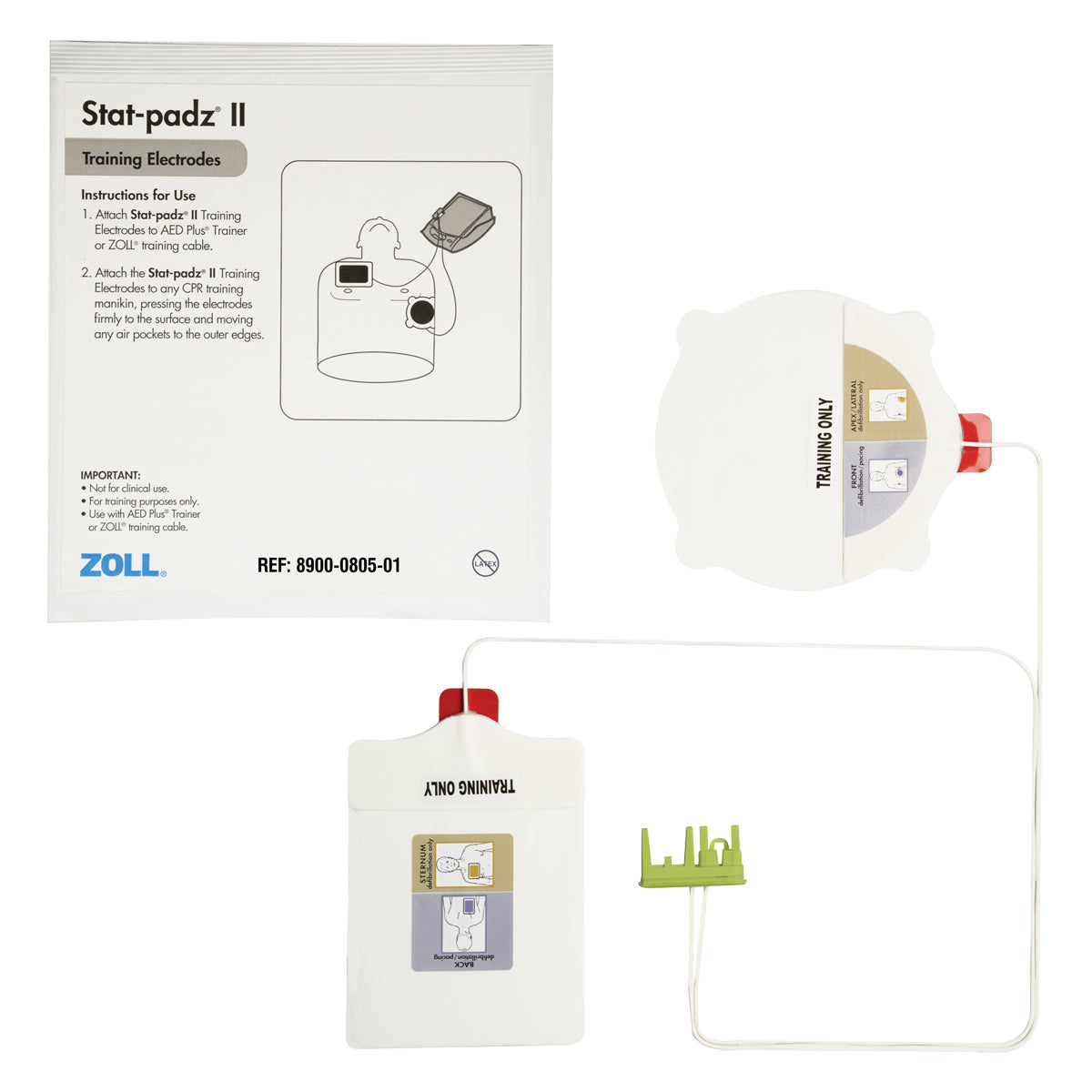 AED, ZOLL, TRAINER ELECTRODES, ADULT, Stat-padz II – Eco Medix